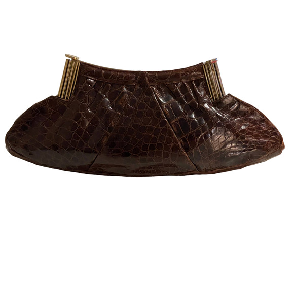 Antique | Bags | Rare Antique 94s Alligator Brass Frame Clutch | Poshmark